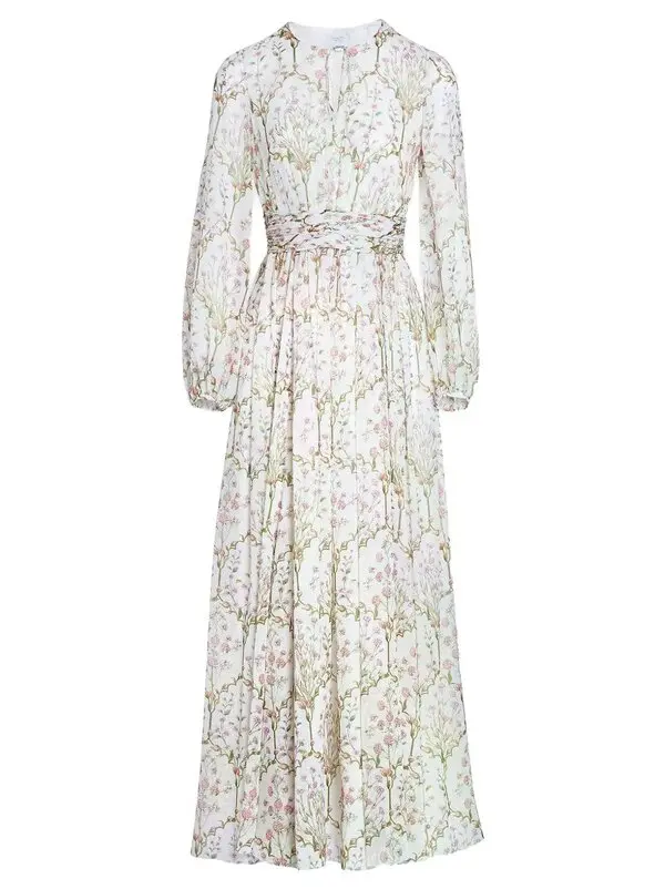 Giambattista Valli Floral-print Long-sleeve Dress - White