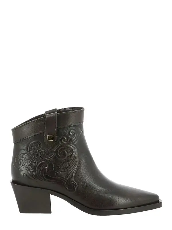MAISON SKORPIOS 60mm Alexandra Cordoba Leather Cowboy Boots - Brown