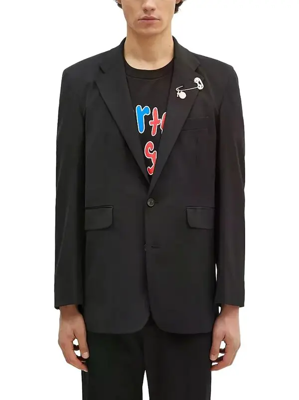 Aries Safety Pin-detail Blazer - Black