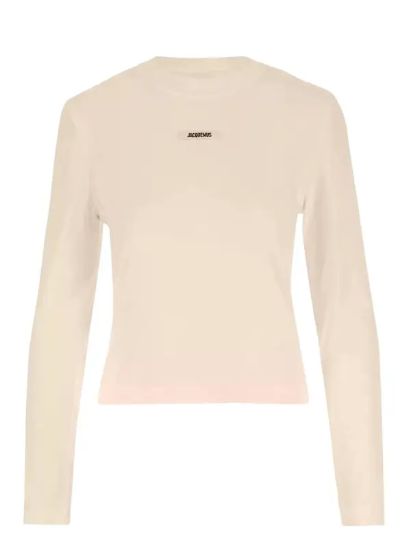 Jacquemus Logo-detail Long-sleeve T-shirt - Neutrals