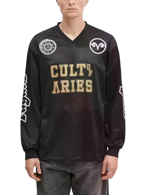 Aries Mesh-panel Long-sleeve Jersey - Black