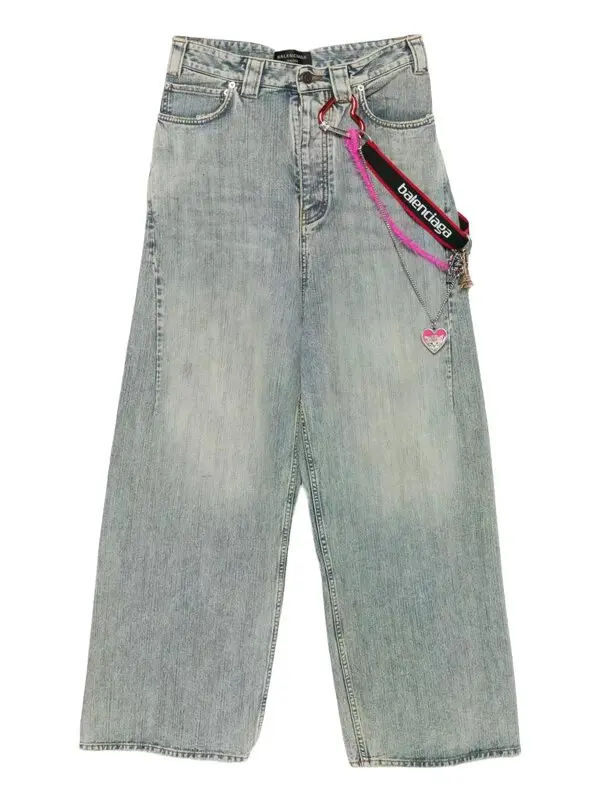 Balenciaga Chain-embellished Jeans - Blue