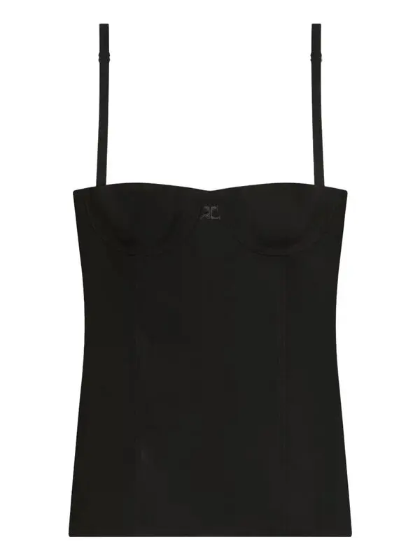 COURREGES Spaghetti-strap Bustier Top - Black
