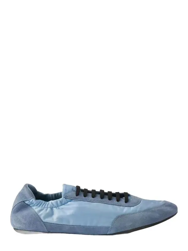 Prada Collapse Suede-trimmed Sneakers - Blue