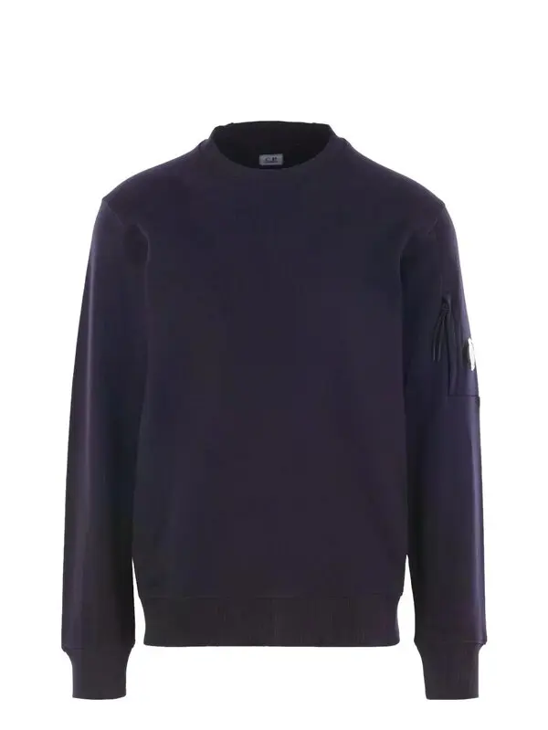 C.P. COMPANY Crew-neck Sweatshirt With Pocket Detail - Blue