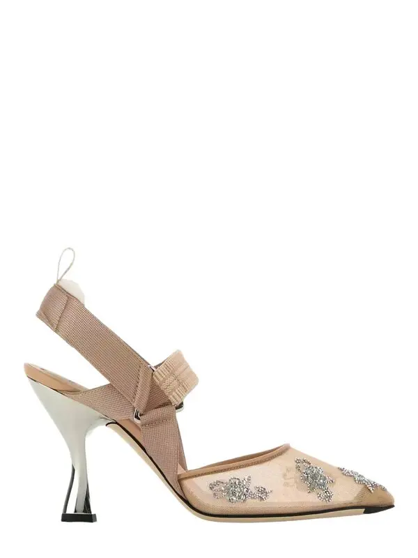 Fendi 85mm Colibrì Slingback Pumps - Neutrals