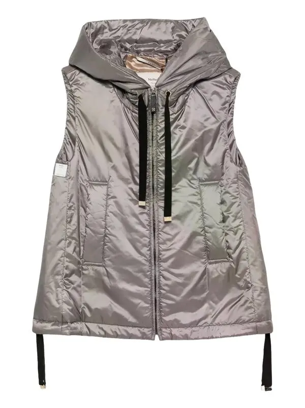 Max Mara Hooded Zip-front Gilet - Grey