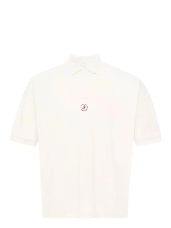 JW Anderson Logo-embroidered Polo Shirt - Neutrals