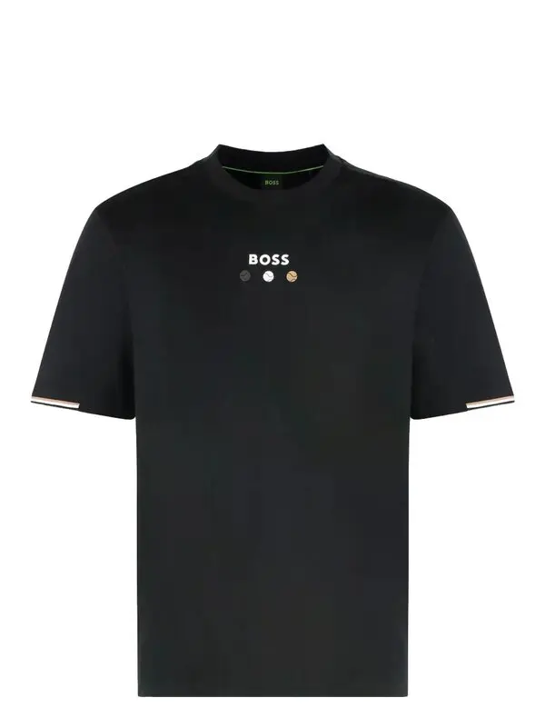 BOSS Logo-detail Cotton T-shirt - Black