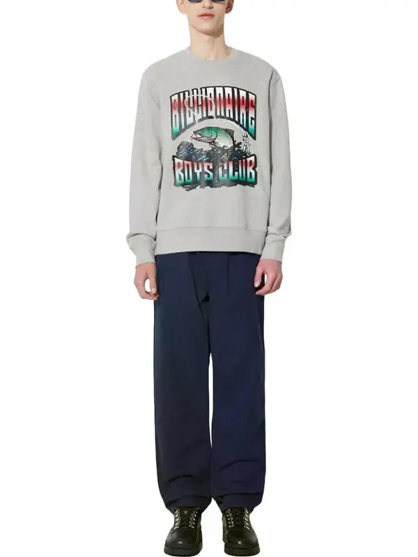 BILLIONAIRE BOYS CLUB Printed Crew-neck Sweatshirt - Grey