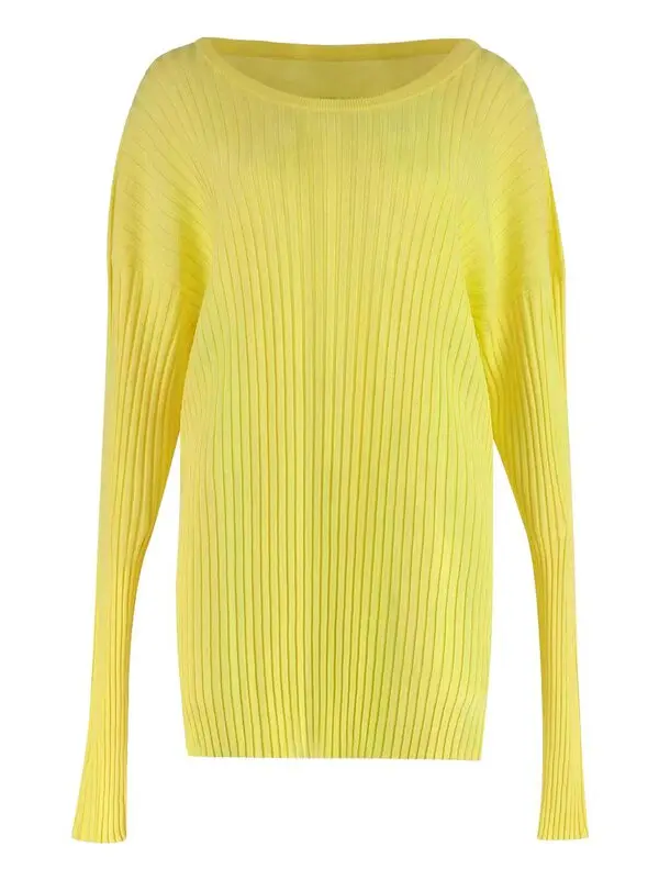 MAISON MARGIELA Ribbed Knit Sweater - Yellow