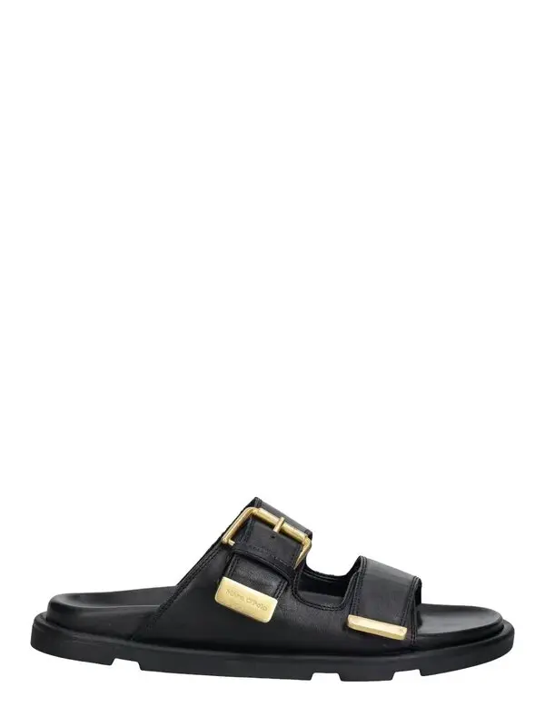 Marc O'polo Buckle Detail Leather Slides - Black