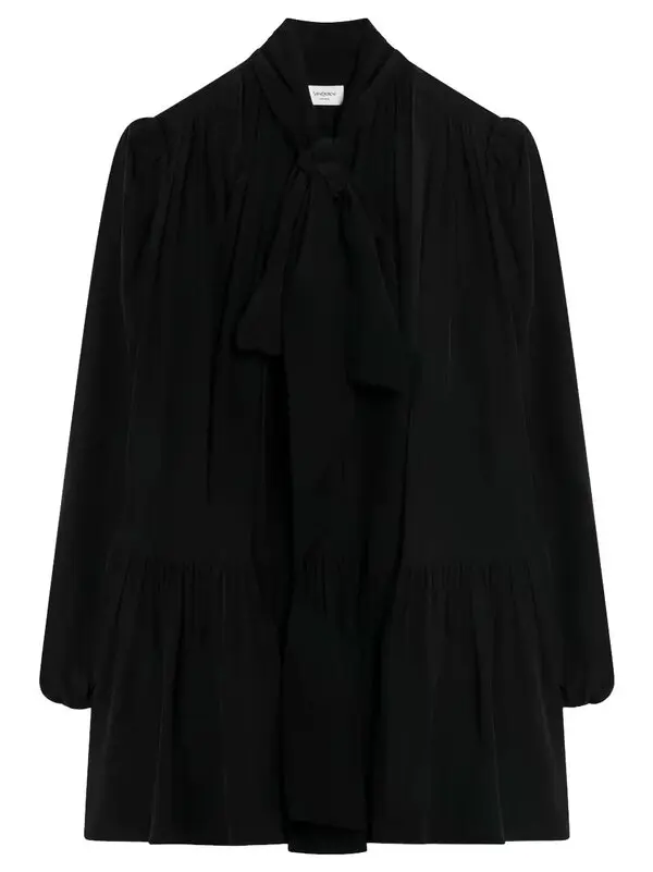 Saint Laurent Bow-neck Mini Dress - Black
