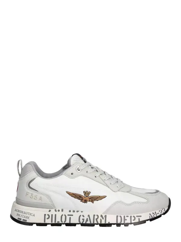 AERONAUTICA MILITARE Embroidered Logo Sneakers - White