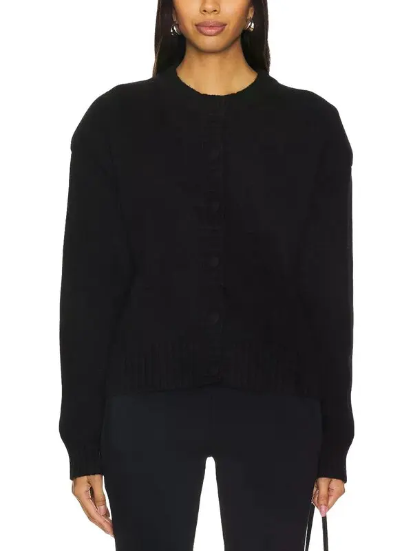 AEXAE Padded Cashmere Cardigan - Black