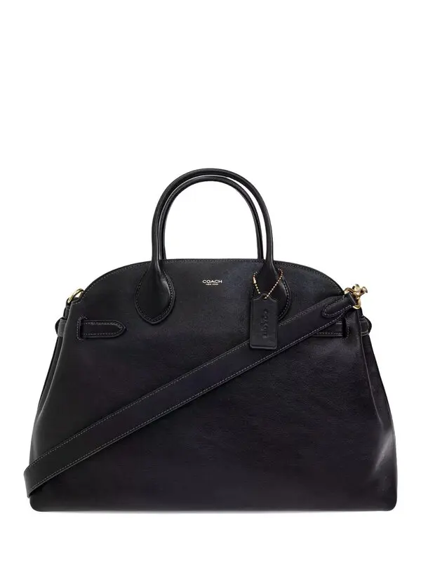COACH Empire Leather Top-handle Tote - Black