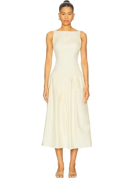MIRROR PALAIS Kissing Booth Lady Length Dress - Lemon