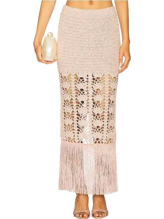 Retrofete Naida Crochet Skirt - Peach
