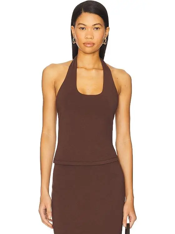 Lna Mia Halter Tank - Brown
