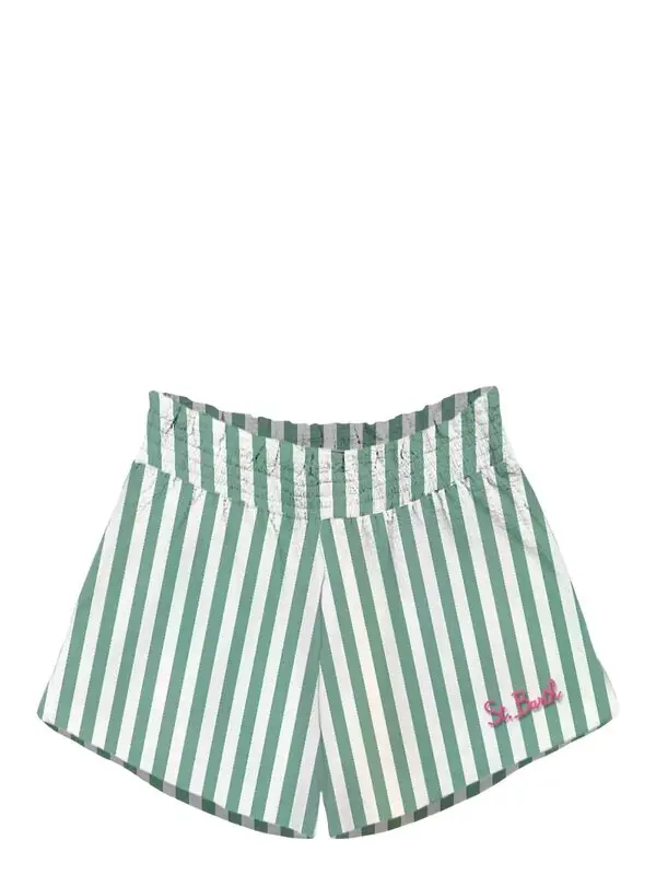 MC2 SAINT BARTH Striped Elastic-waist Shorts - Green