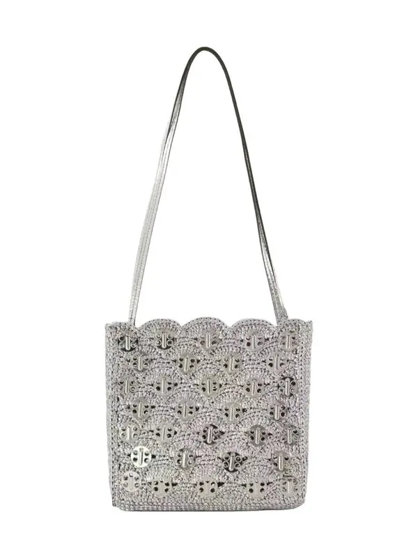 Rabanne Scalloped-edge Metal-detail Shoulder Bag - Silver