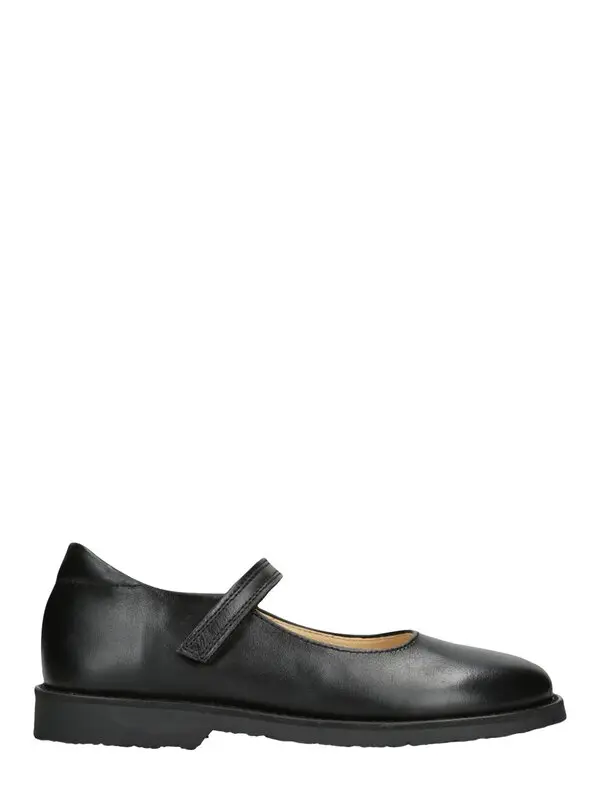 PAPOUELLI Leather Emilia Mary Jane Shoes - Black