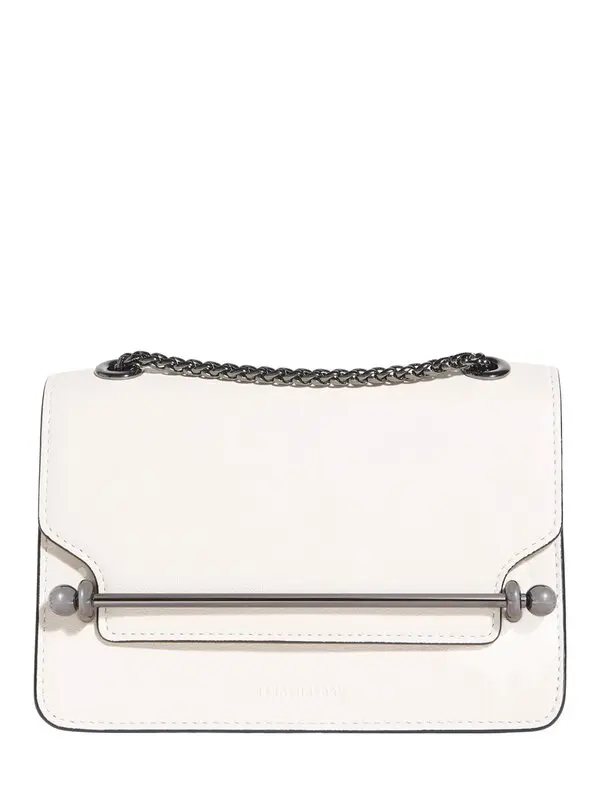 Strathberry Mini Leather East/west Shoulder Bag - White