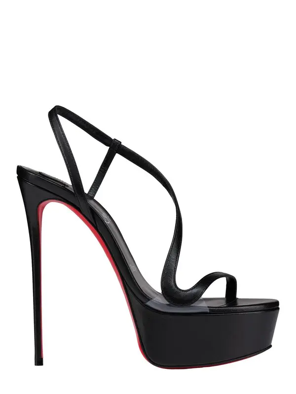 CHRISTIAN LOUBOUTIN Rosalie Alta 150 Leather Sandals - Black