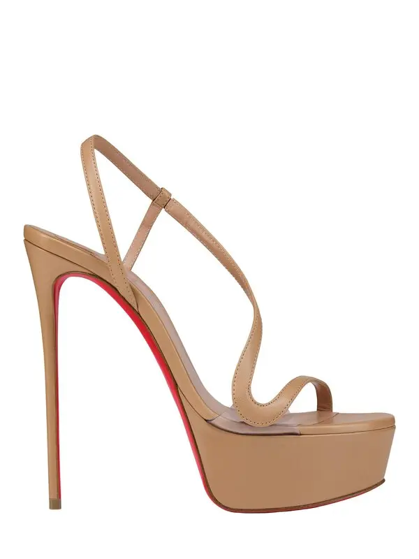 CHRISTIAN LOUBOUTIN Rosalie Alta 150 Leather Sandals - Nude