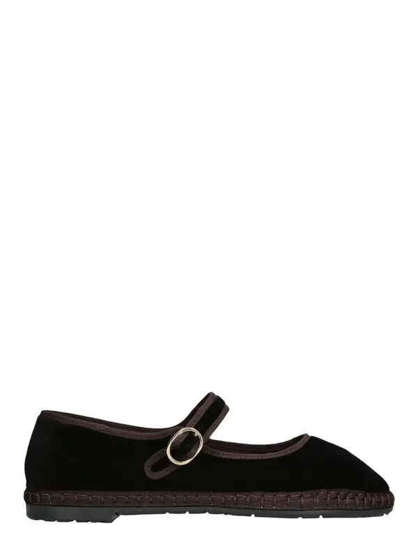 FLABELUS Velvet Mary Janes - Black