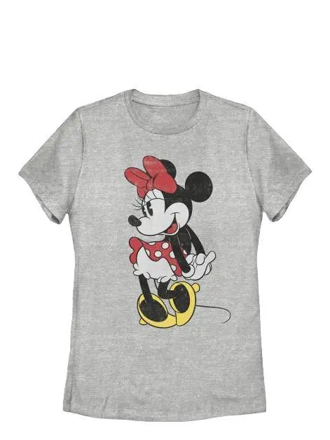 MICKEY & FRIENDS Retro Minnie Graphic T-shirt - Athletic Heather