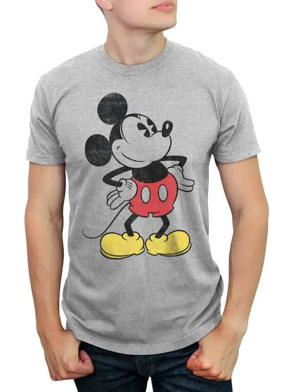 MICKEY & FRIENDS Mickey Mouse Vintage Pose Graphic T-shirt - Athletic Heather