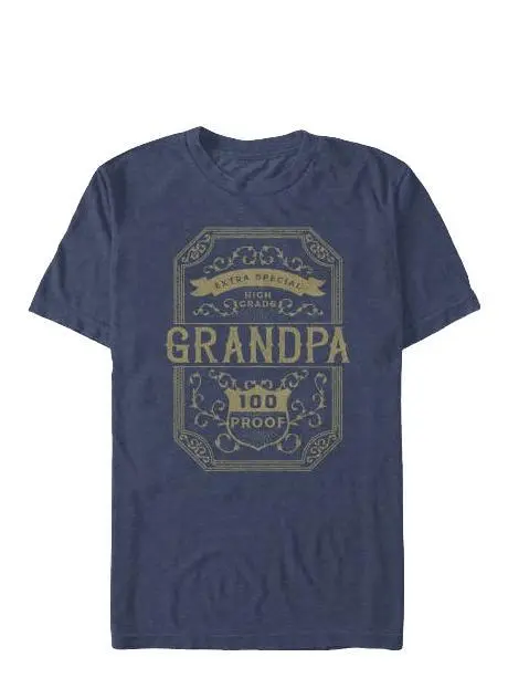 LOST GODS 100 Proof Grandpa Graphic T-shirt - Navy Blue Heather