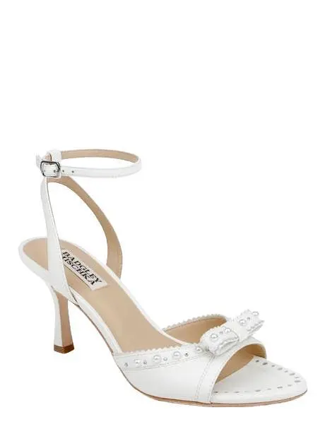 Badgley Mischka Giuliana Ankle Strap Sandal - White Leather