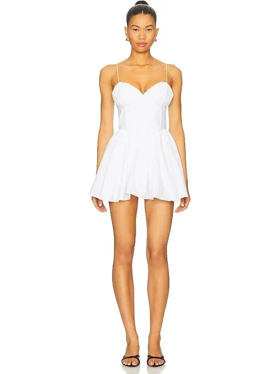 Good American Poplin Mini Dress - White001