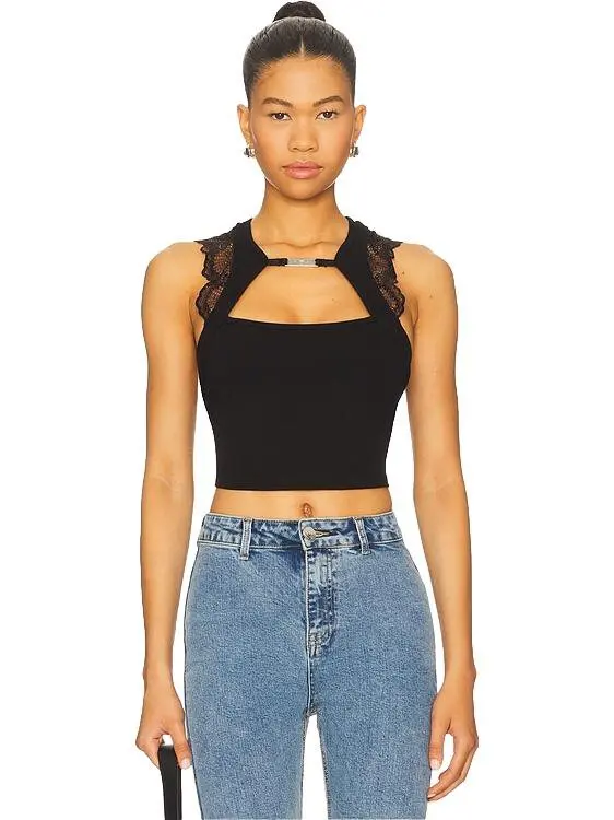 THISTLE AND SPIRE Kane Cropped Tank Top - Black