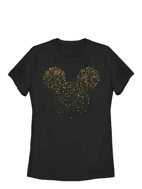 MICKEY & FRIENDS Confetti Mickey Mouse Logo Graphic T-shirt - Black