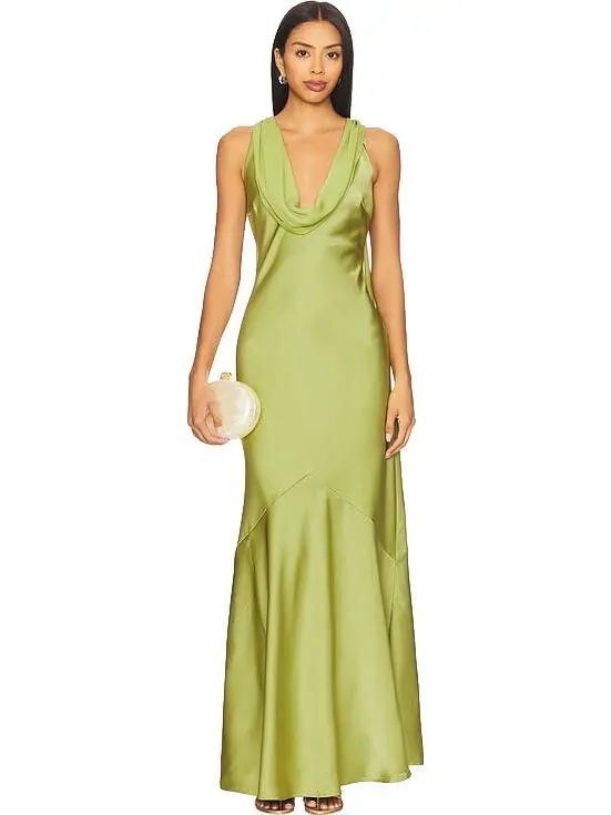RUNAWAY THE LABEL Gabriella Maxi Dress - Olive
