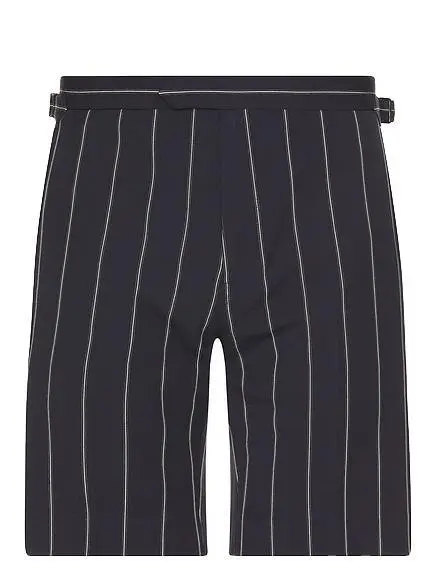 REISS Pinstripe Tailored Shorts - Navy