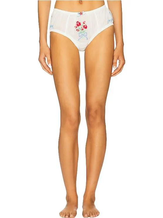 For Love & Lemons Forget Me Not Bloomer Panty - White