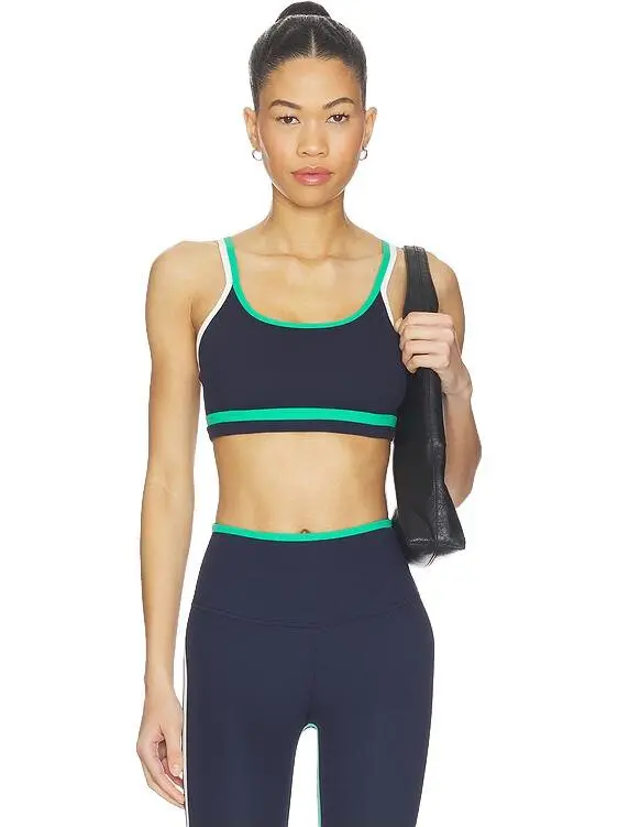 Splits59 Eva Rigor Double Strap Sports Bra In Navy - Indigo & Spearmint