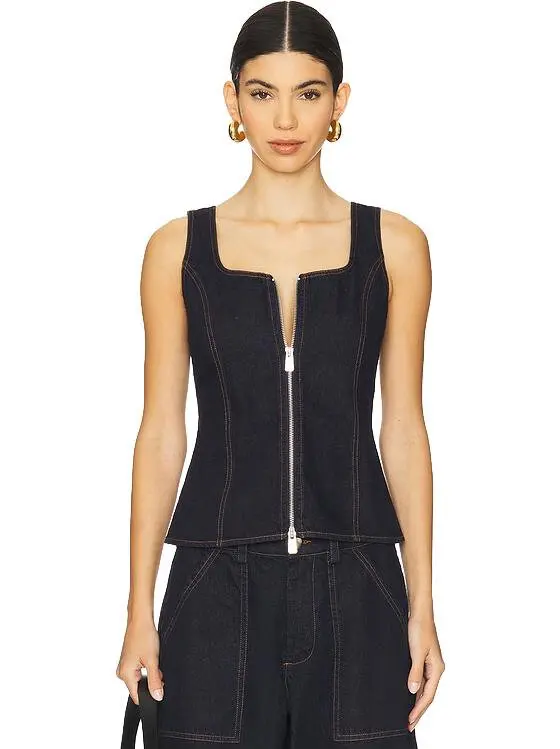 Lna Gili Zip Tank - Undone Look Denim
