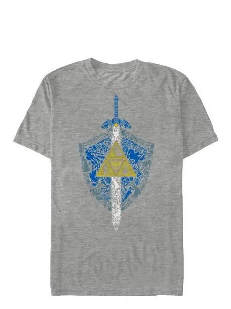 NINTENDO Legend Of Zelda Hidden Pattern Graphic T-shirt - Athletic Heather