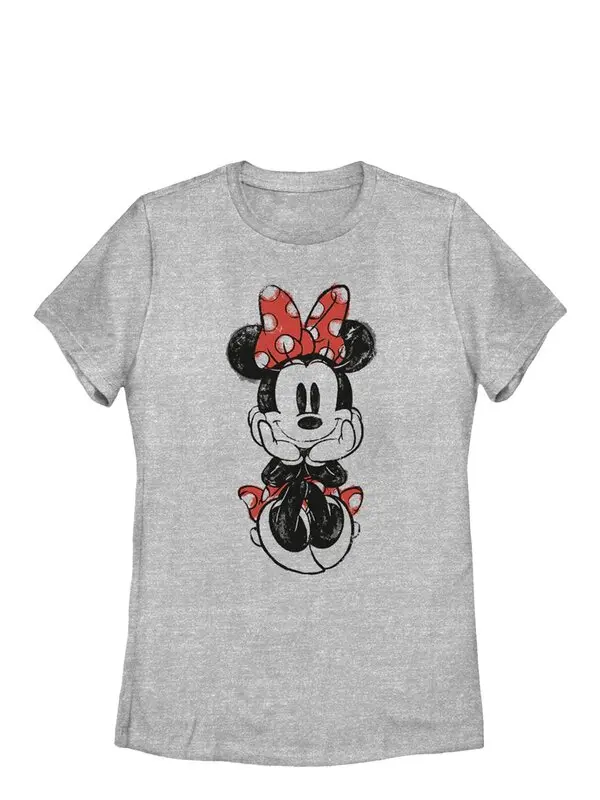 MICKEY & FRIENDS Minnie Mouse Sketch Graphic T-shirt - Athletic Heather