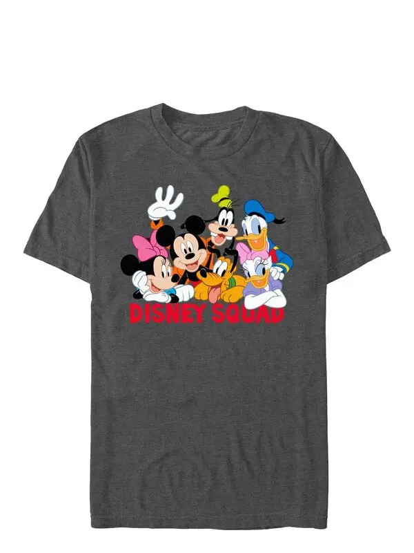 MICKEY & FRIENDS Disney Squad Group Shot Graphic T-shirt - Charcoal Heather