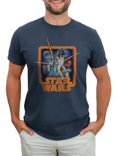 STAR WARS Throwback Graphic T-shirt - Navy Heather