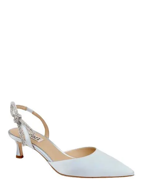 Badgley Mischka Gentry Slingback Kitten Heel Pumps - Moonstone Blue