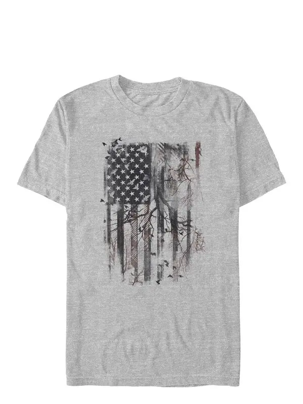 LOST GODS American Flag Abstract Art Graphic T-shirt - Athletic Heather
