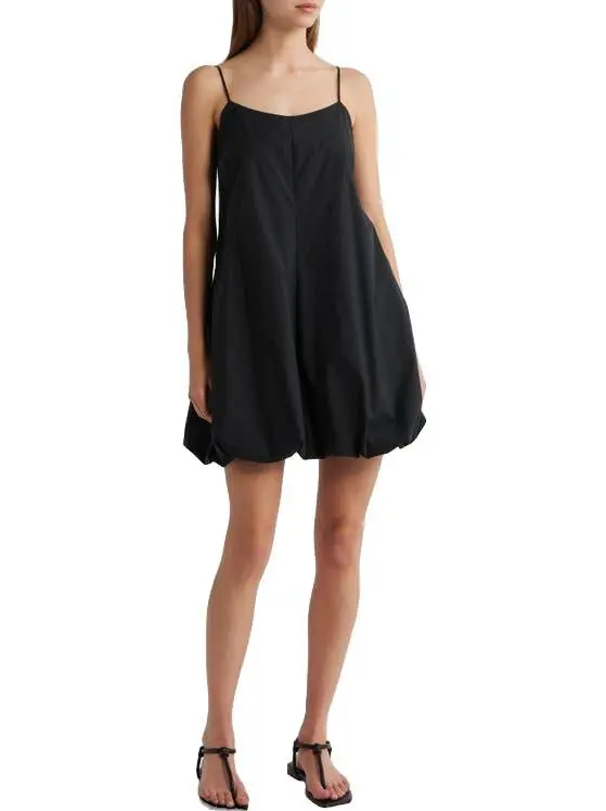 Rails Blanca Bubble Hem Cotton Blend Minidress - Black