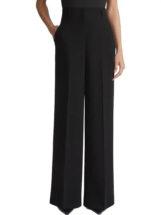 Lafayette 148 New York Finesse Crepe Wide-leg Pants - Black